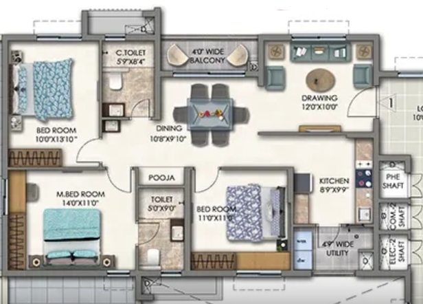 Aparna CyberOn - 2.5 & 3 BHK Apartments in Osman Nagar, Hyderabad