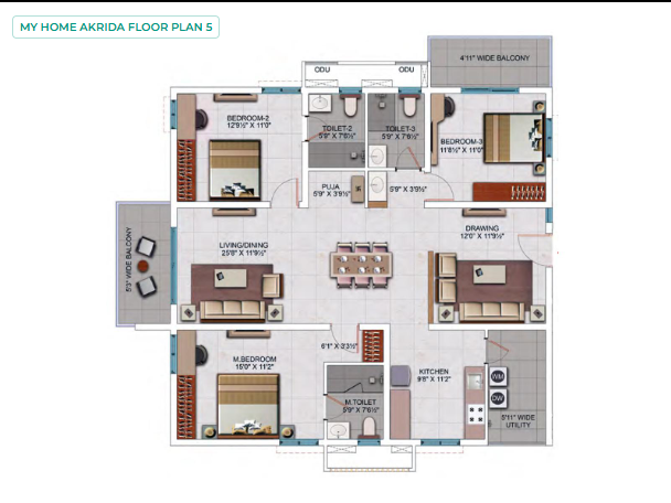My Home Akrida - 2,2.5 & 3 BHK Apartments in Gopanapalli, Hyderabad