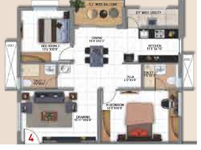 My Home Tridasa - 2,2.5 & 3 BHK Apartments in Tellapur, Hyderabad