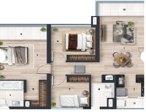 Aliens Space Station - 2,2.5 & 3 BHK Apartments in Tellapur, Hyderabad