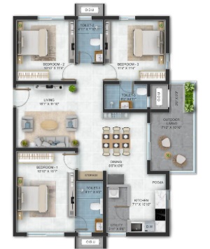 ASBL Loft - 3 BHK Apartments in Gachibowli, Hyderabad