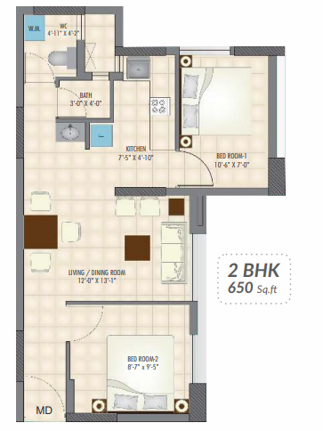 Rainbow Ekanta - 2 BHK Apartments in Perambur, Chennai